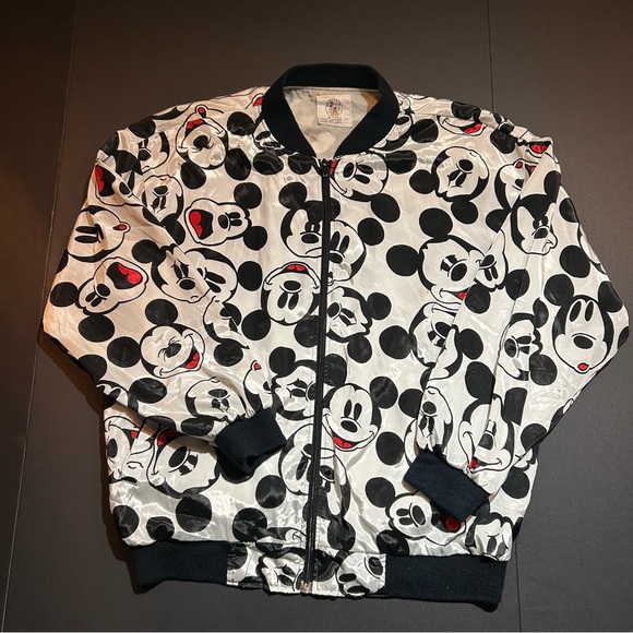 Disney | Jackets & Coats | Vintage Mickey Mouse Unisex Bomber Satin ...